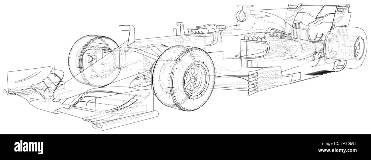 Wire frame model of car Cut Out Stock Images & Pictures - Alamy