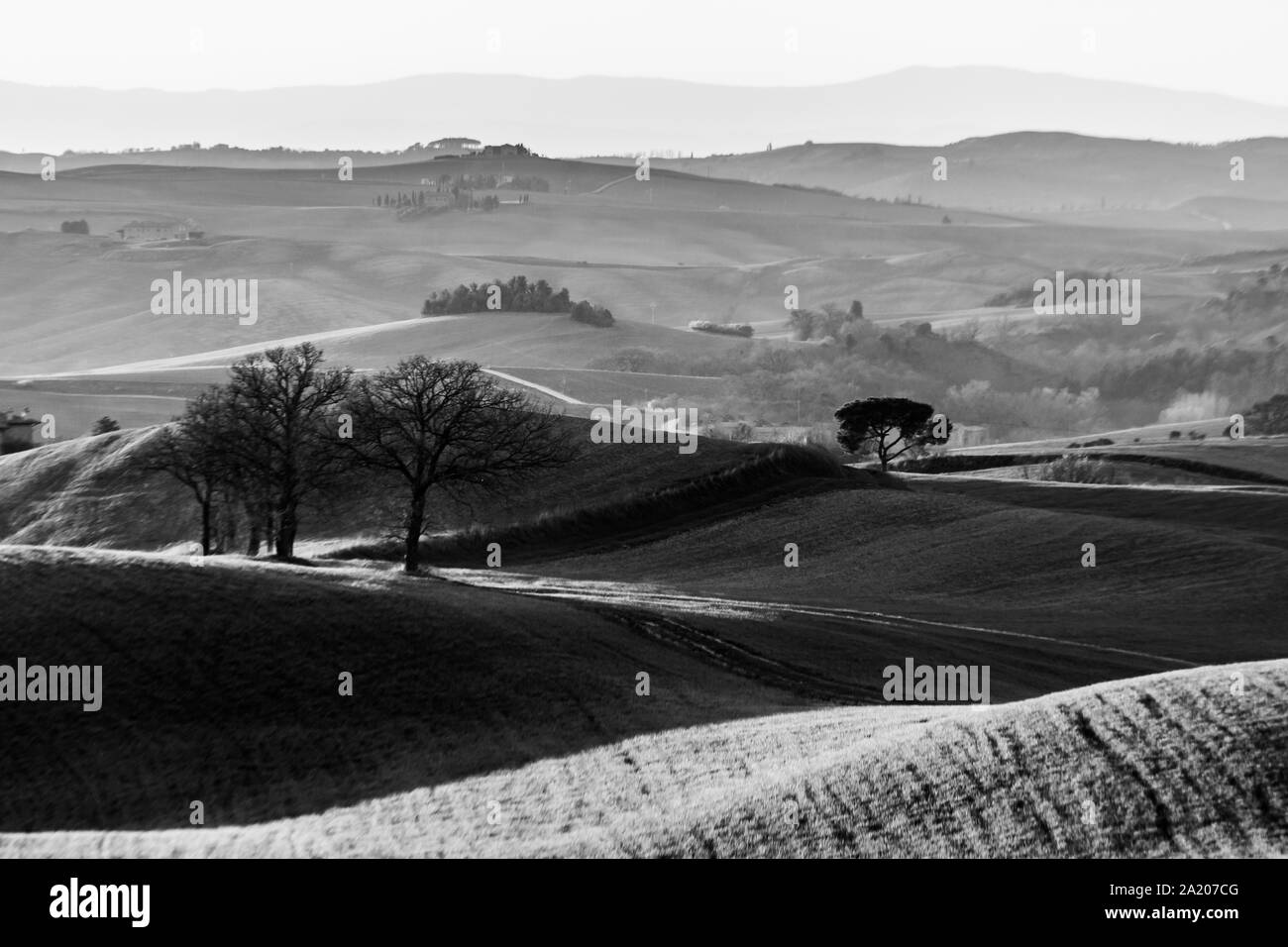 Silhouette of distant hills Black and White Stock Photos & Images - Alamy