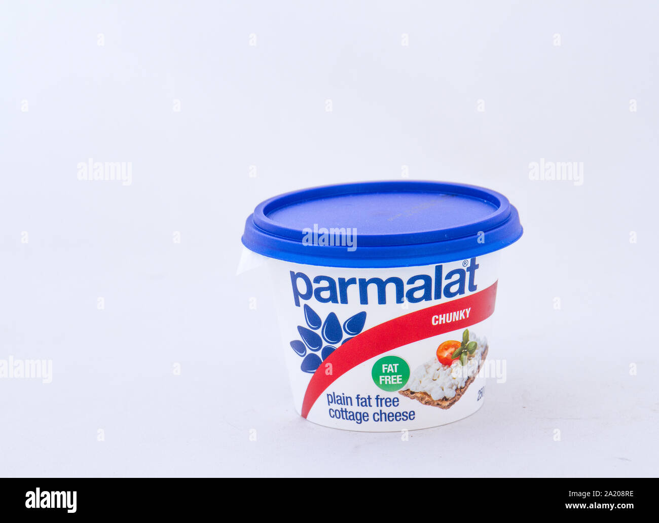 Alberton, South Africa - a tub of Parmalat cottage cheese isolated on a ...