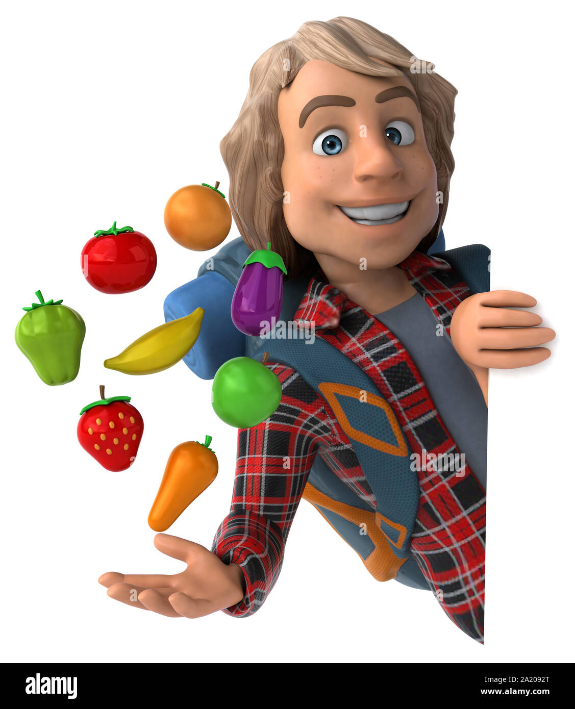 Fun backpacker cartoon guy Stock Photo - Alamy