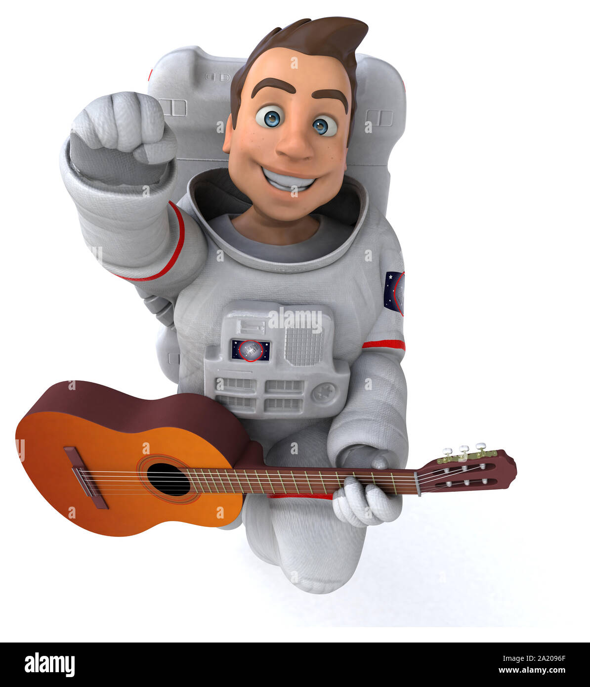 Fun astronaut - 3D Illustration Stock Photo - Alamy
