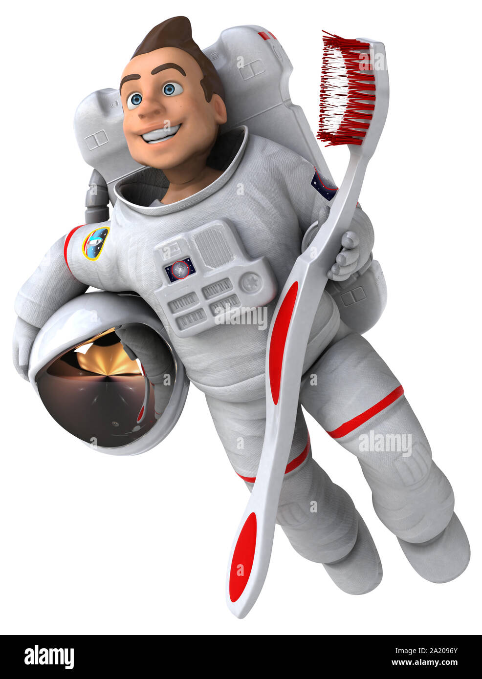 Fun astronaut - 3D Illustration Stock Photo - Alamy