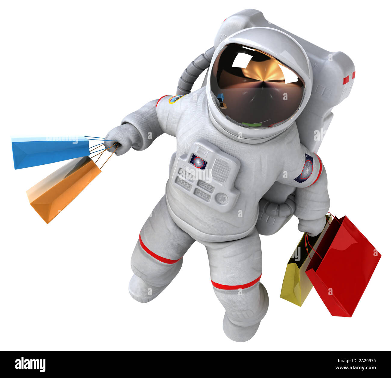Fun astronaut - 3D Illustration Stock Photo - Alamy