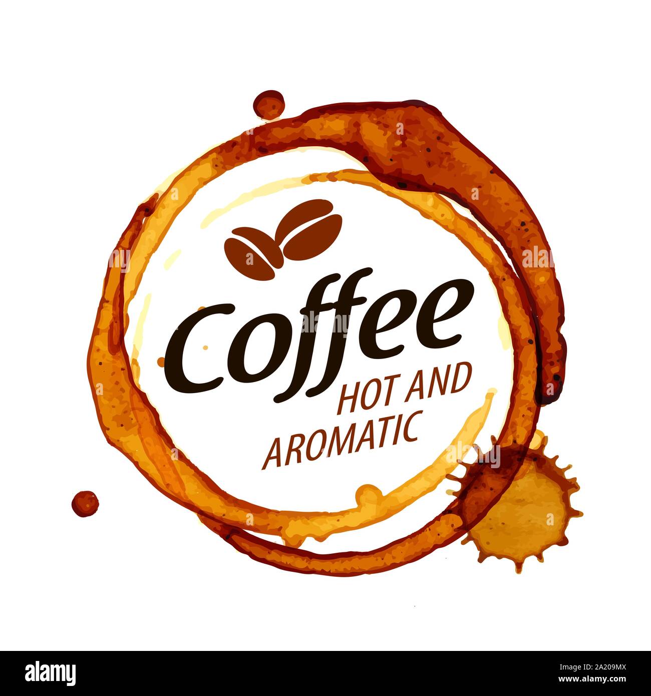 Coffee splatter. Vector illustration on white background Stock Vector ...