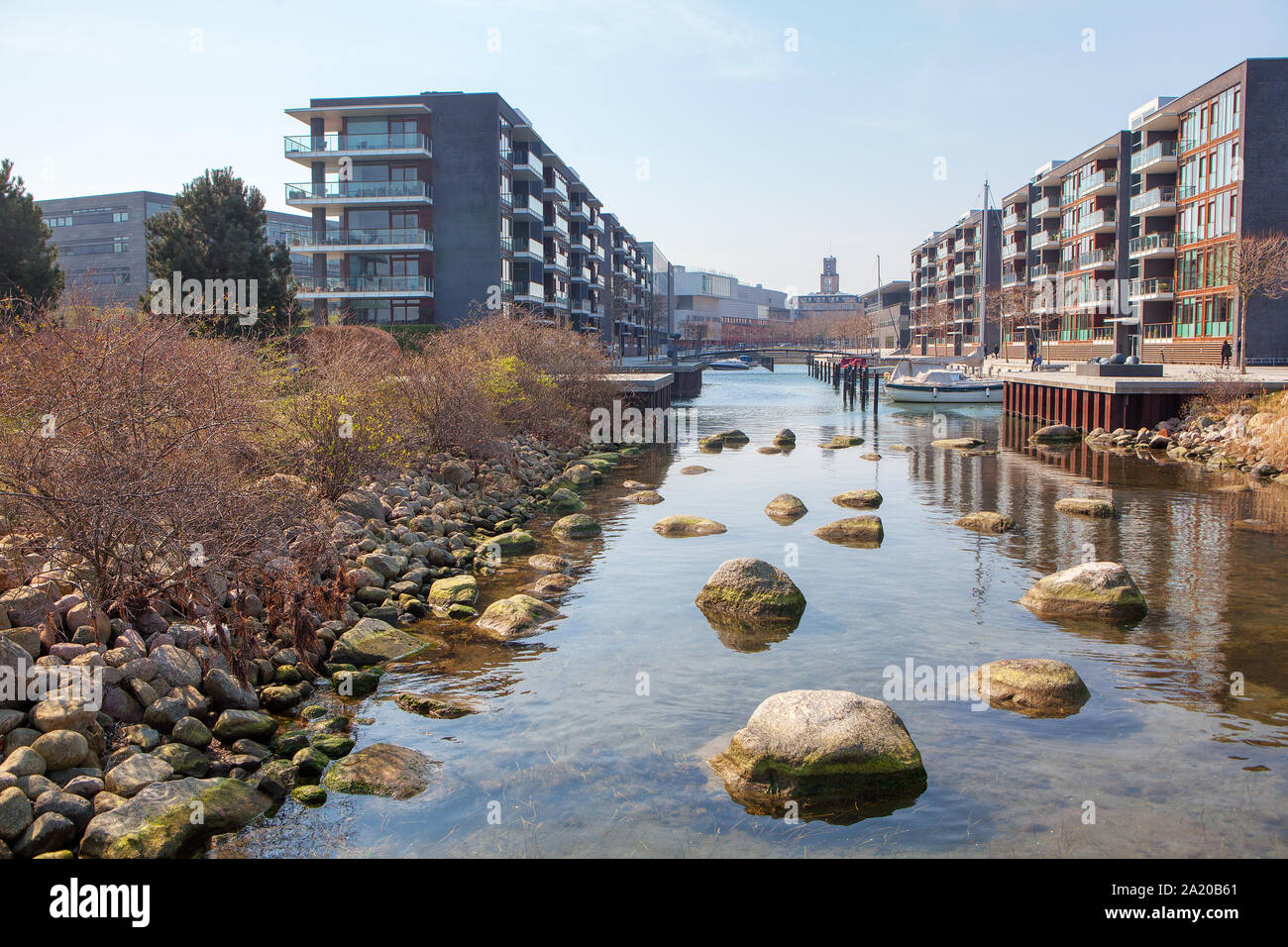 street and water canal in Copenhagen , Denmark Stock Photo - Alamy