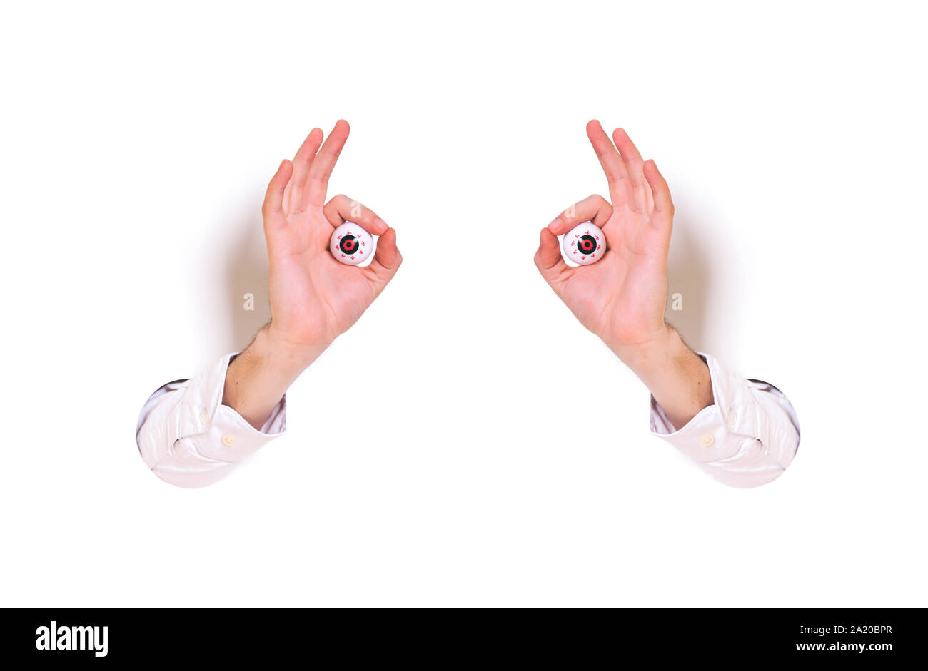 Hand ok sign on white background Stock Photo - Alamy