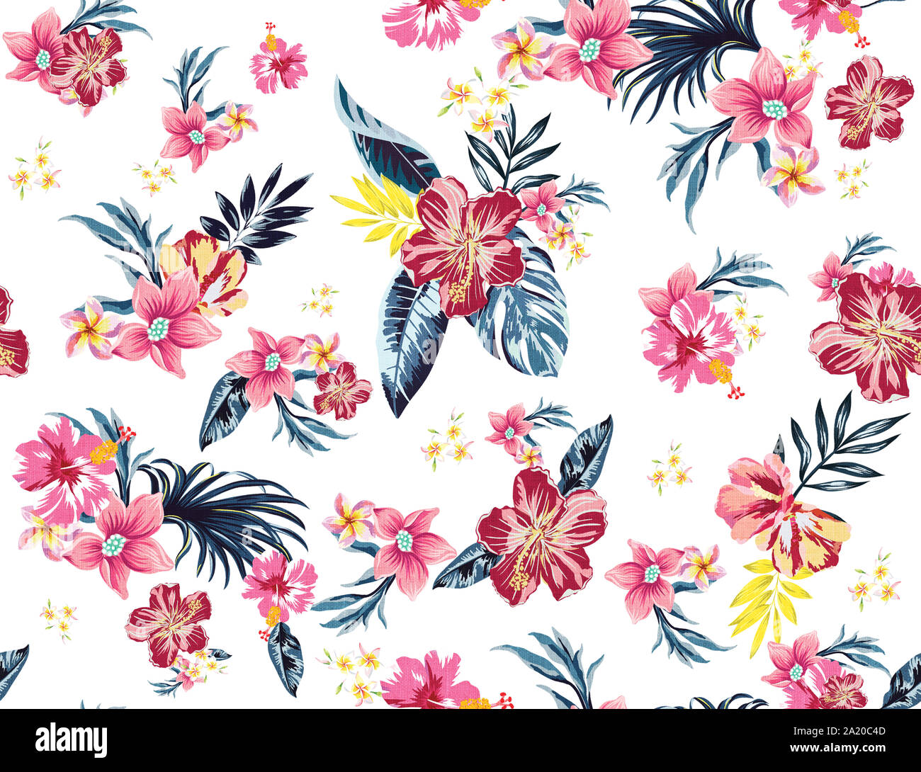 White Hawaiian Print Background