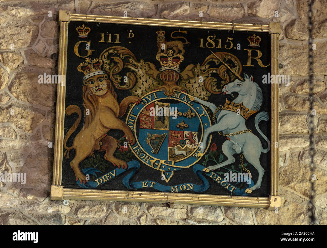 King George III coat of arms in St Leonard`s Church, Lower Lemington ...