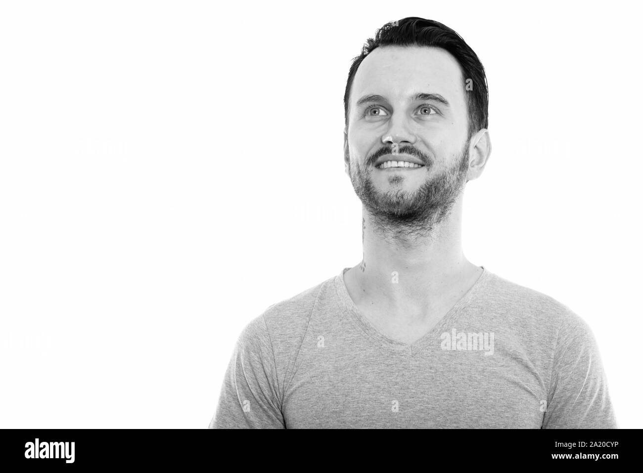 Photo portrait young pensive Black and White Stock Photos & Images - Alamy