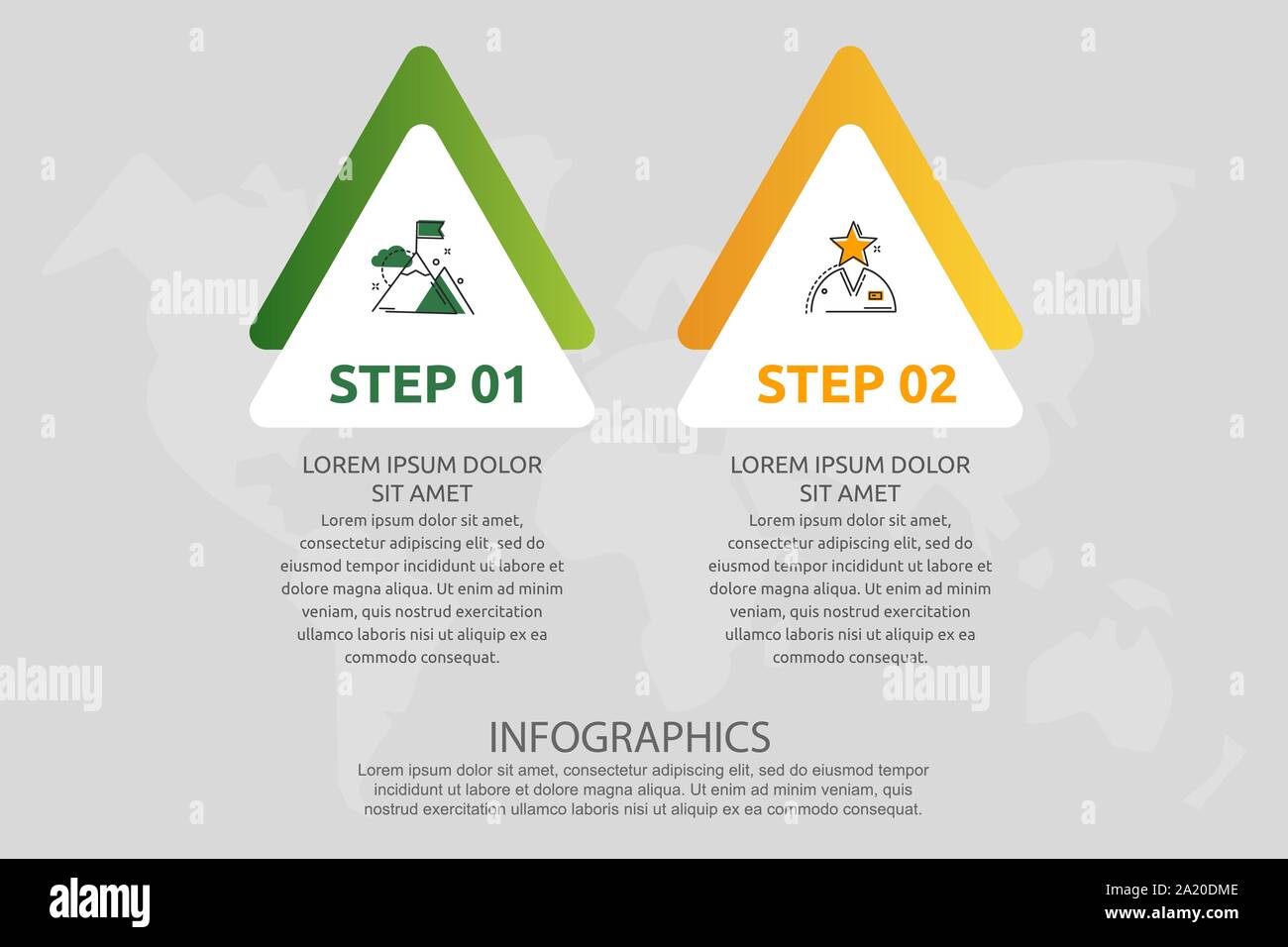 Vector infographic template with triangles and two arrows. Business ...