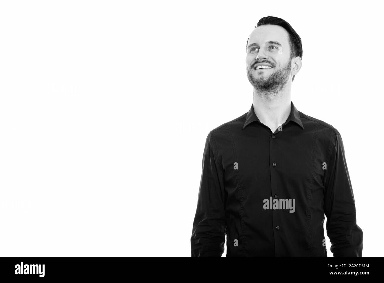 Photo portrait young pensive Black and White Stock Photos & Images - Alamy
