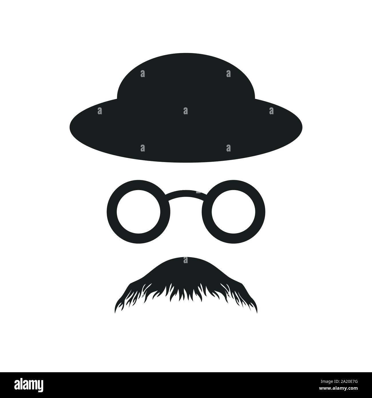 Anonymous Profile Old Style Glasses Hat Vector Symbol Graphic Logo ...