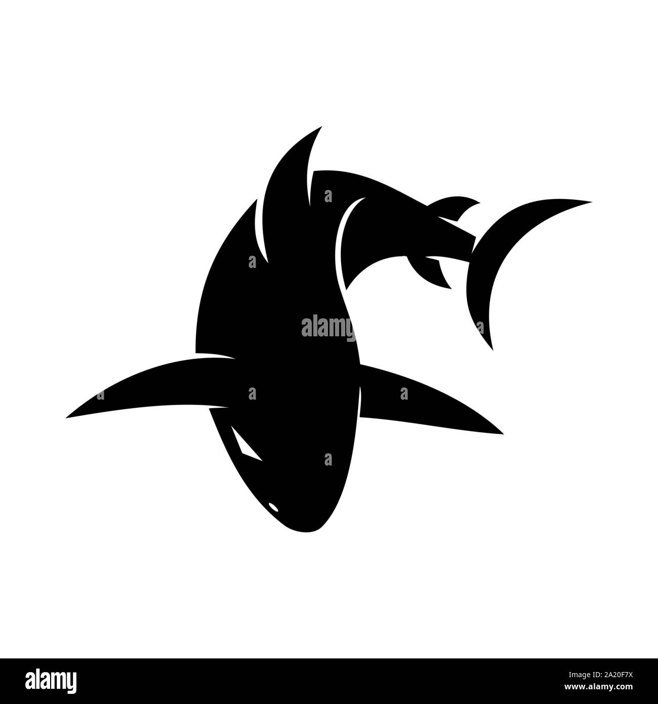 Shark logo Label design vector isolated modern concept template Stock ...