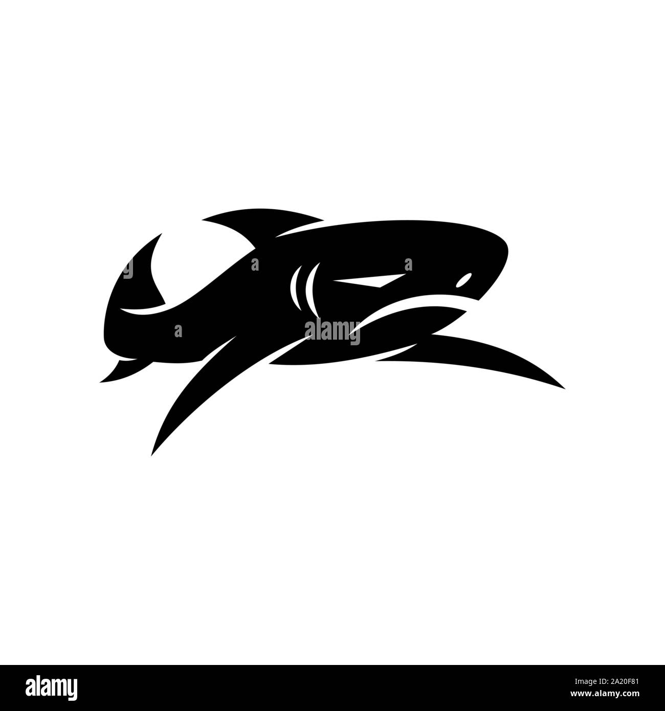 Shark logo emblem design vector isolated illustration Concept Stock ...