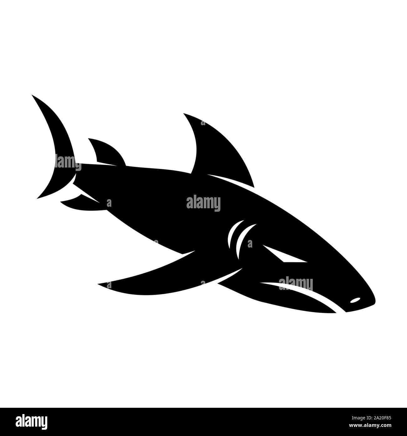 Shark Strength logo design vector isolated template Stock Vector Image ...
