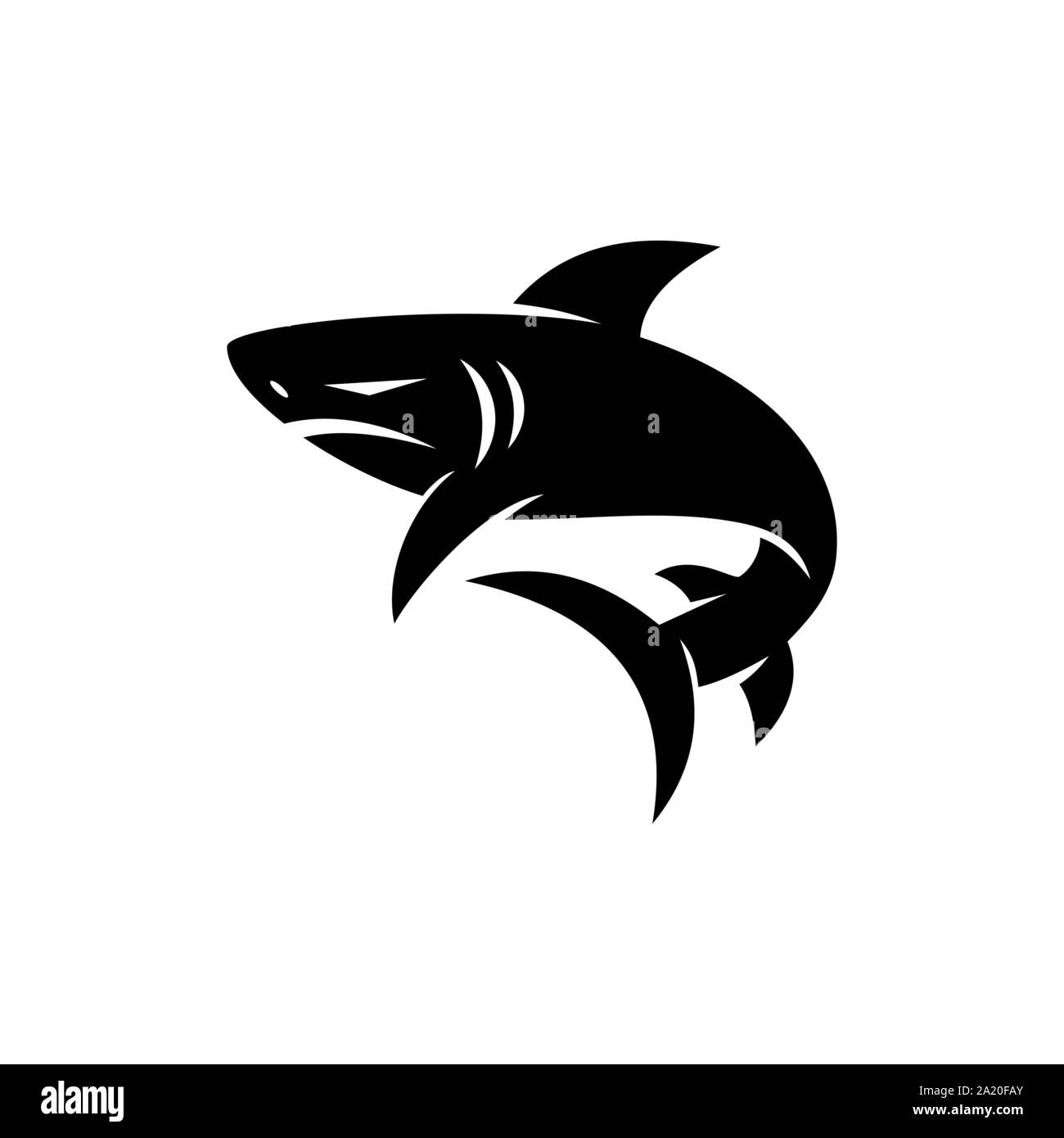Shark Fauna logo design vector isolated illustration concept Stock ...
