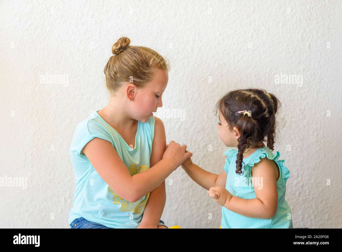 Vaccination and Flu Shot concept. Children playing doctor. Little ...