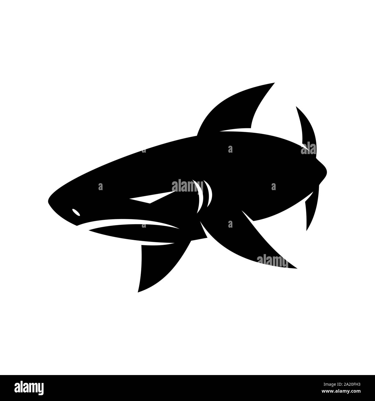 Shark Wild logo design vector isolated illustration template Stock ...