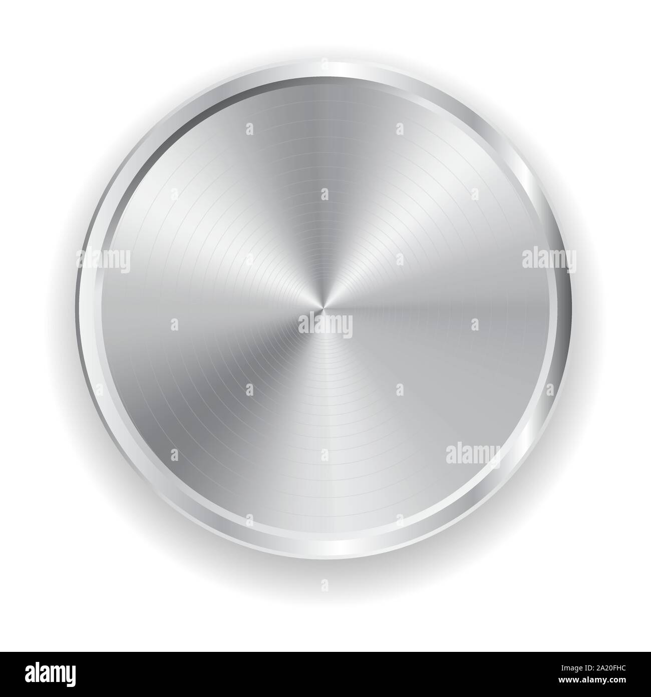 Vector realistic metal grey button for domestic electronics isolated on ...