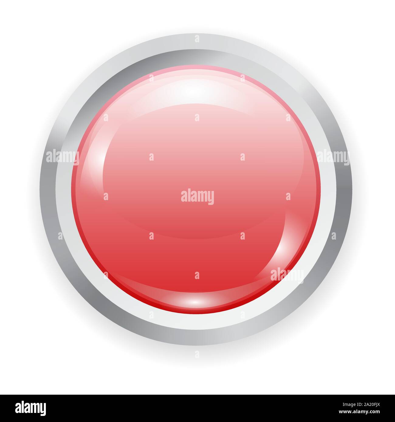 Vector realistic red plastic button with metal elements and patch of ...