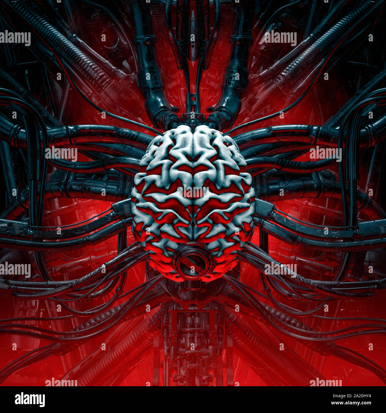 Brain of the gamer / 3D illustration of artificial human brain ...