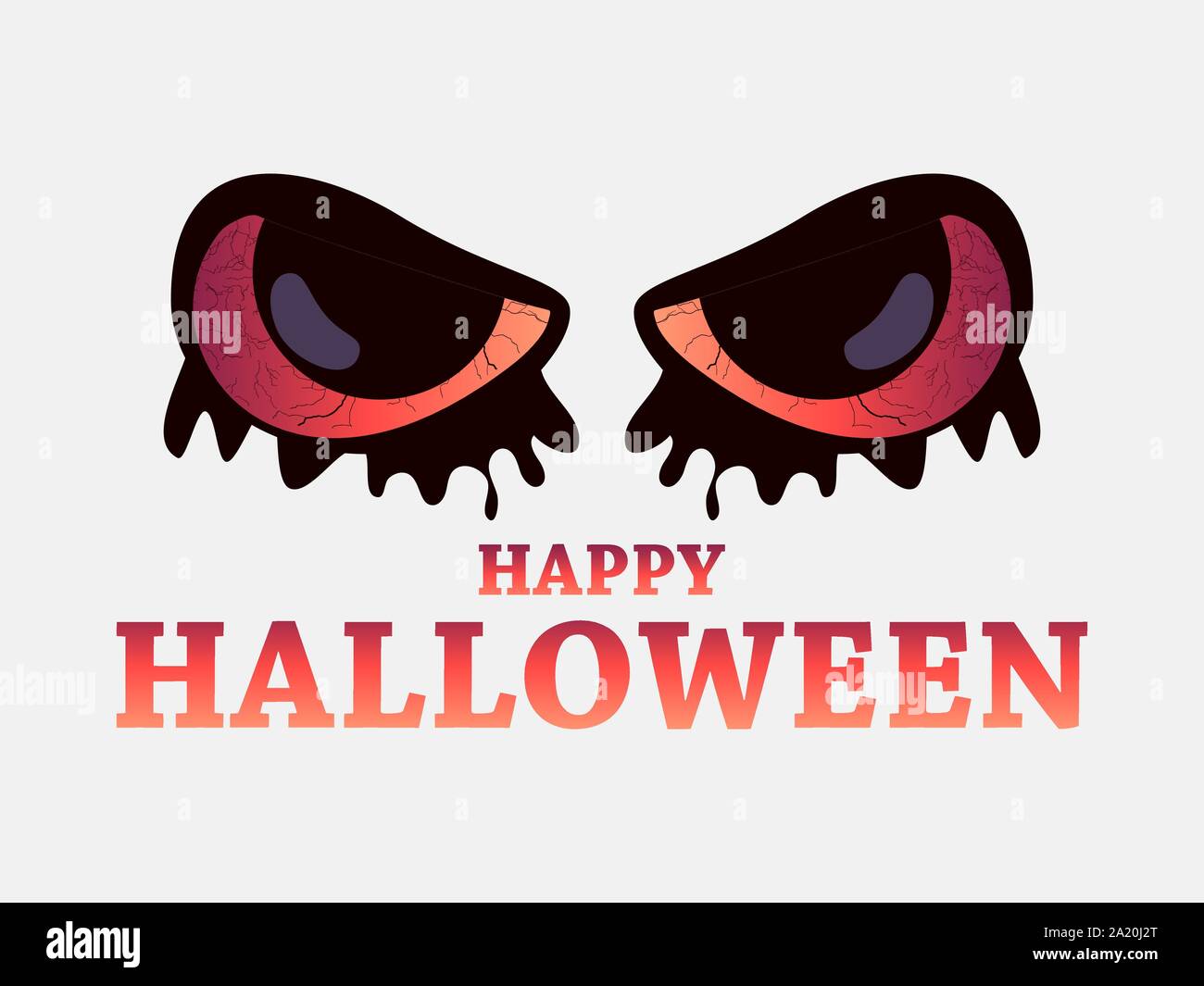Happy Halloween, October 31st. Evil scary eyes on white background ...