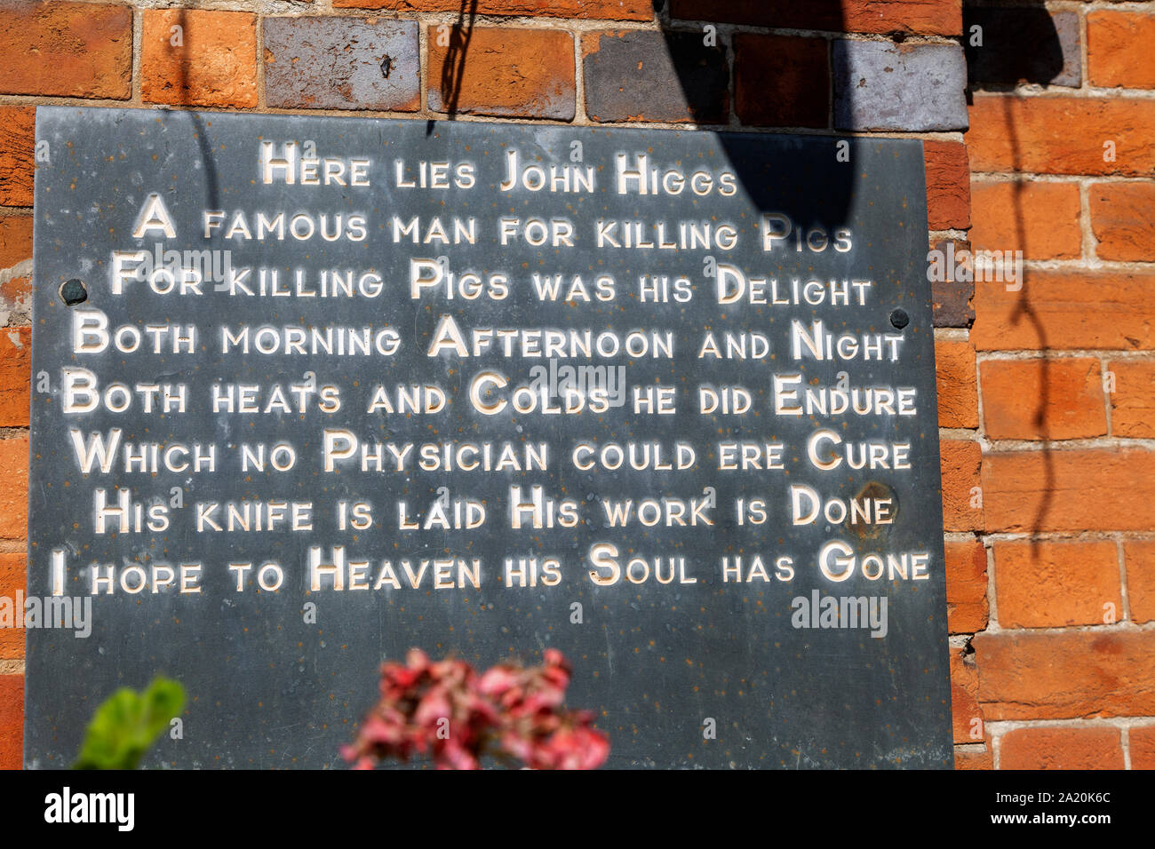 Stonemason gravestone inscription for John Higgs famous for killing ...