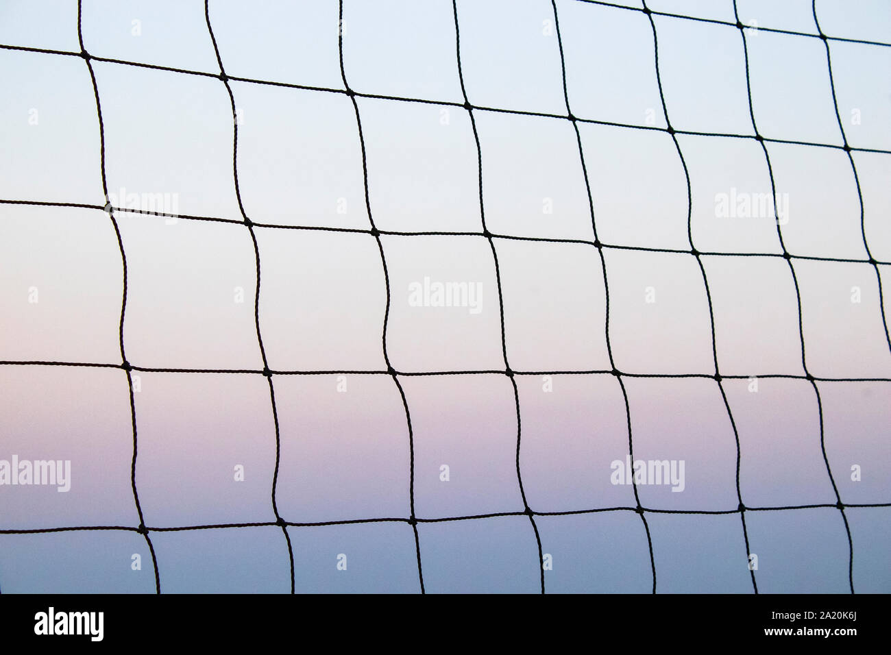 Beach volleyball net, summer vacation, sport concept. isolated sky ...