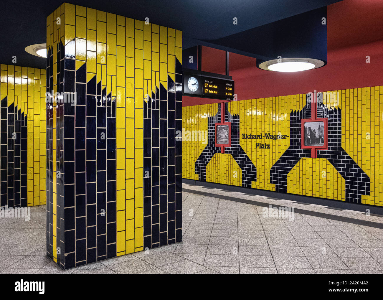 Richard-Wagner-Platz U-Bahn underground railway station on the U 7 line ...