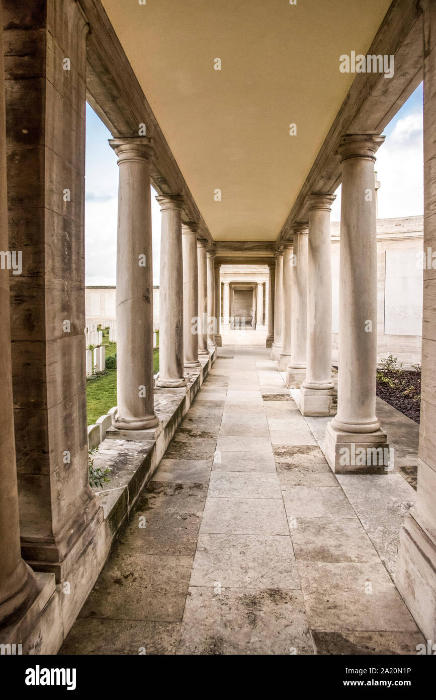 CWGC Loos Memorial and Cemetery at Dud Corner near Lens commemorating ...