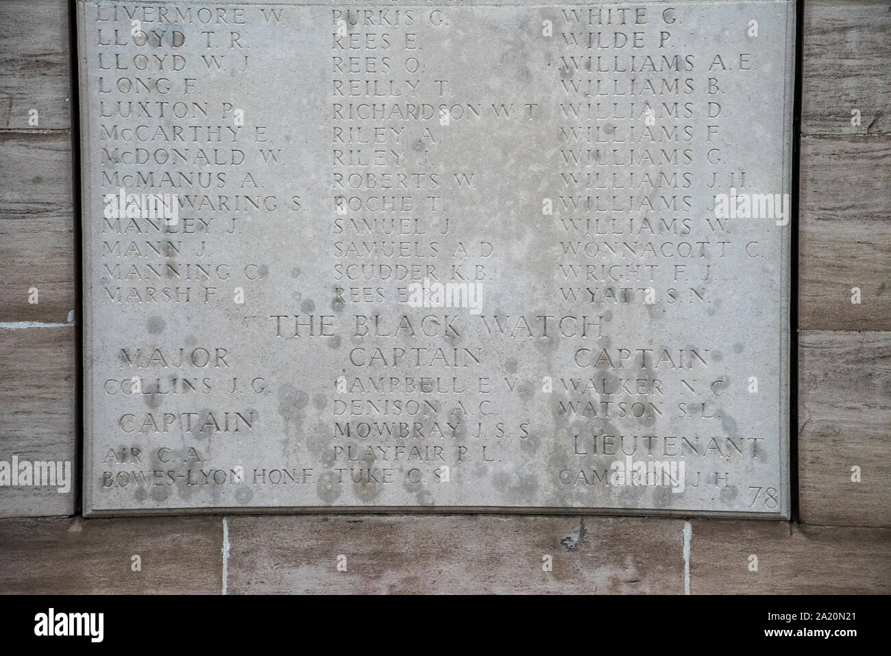 One of the wall panels to the 20,000 men who remain missing at the CWGC ...