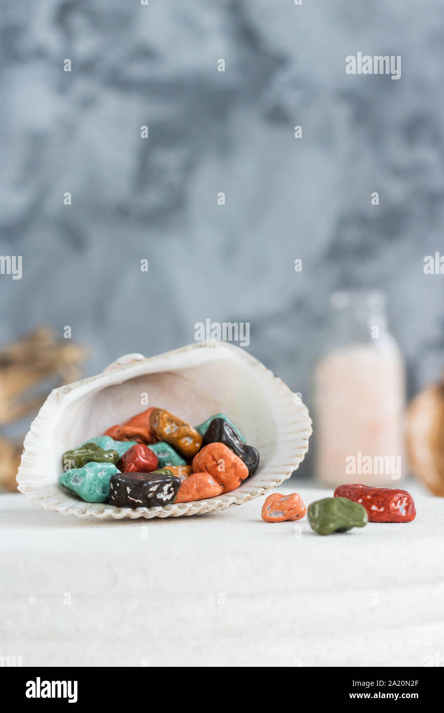 Fancy sweets. Chocolates in the form of sea pebbles. A treat for tea ...