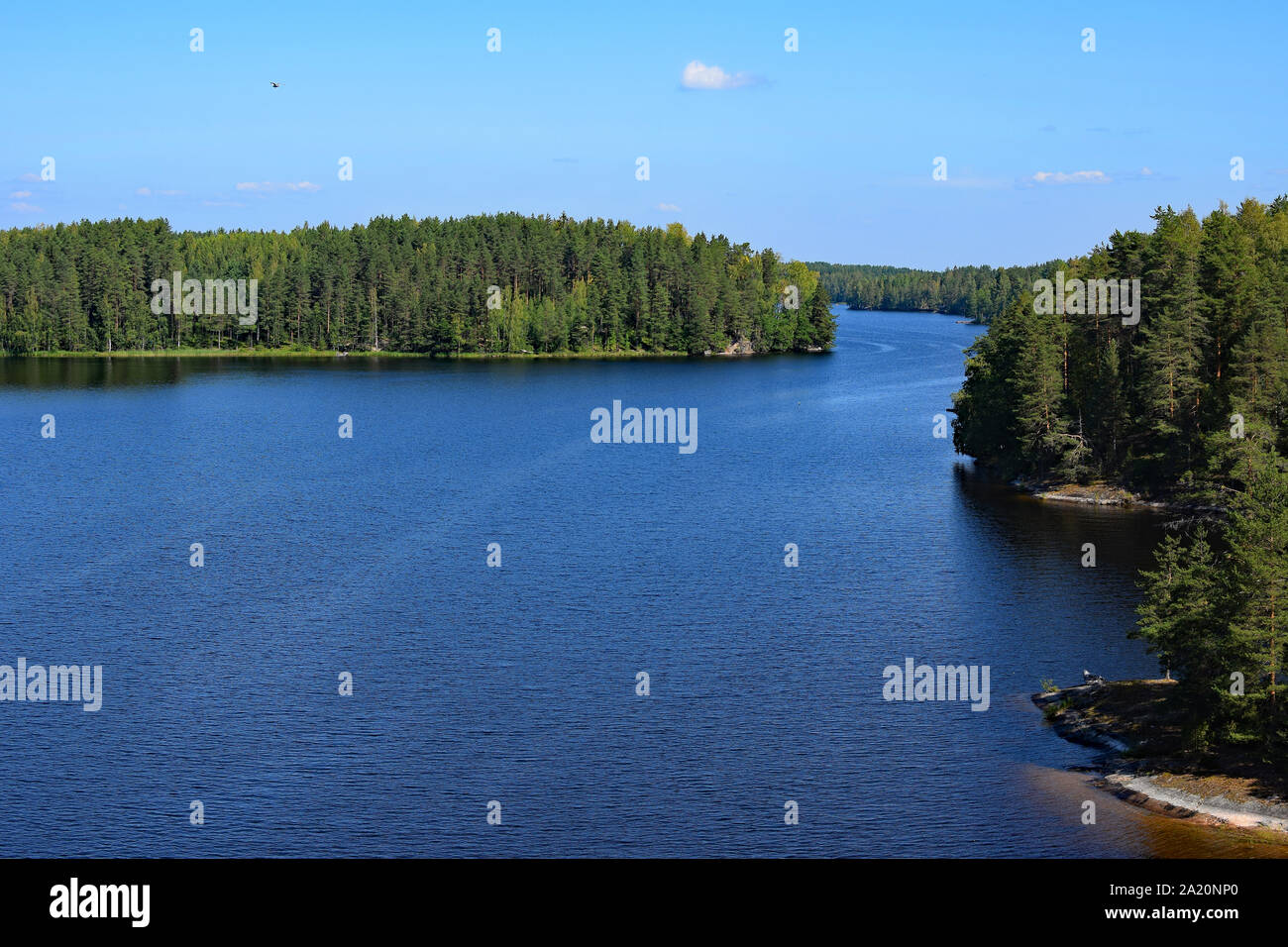 Lake Saimaa from Toijansalmi bridge, Taipalsaari, Finland Stock Photo ...