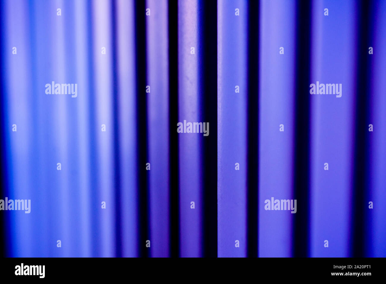 Blue metallic striped wall Stock Photo - Alamy
