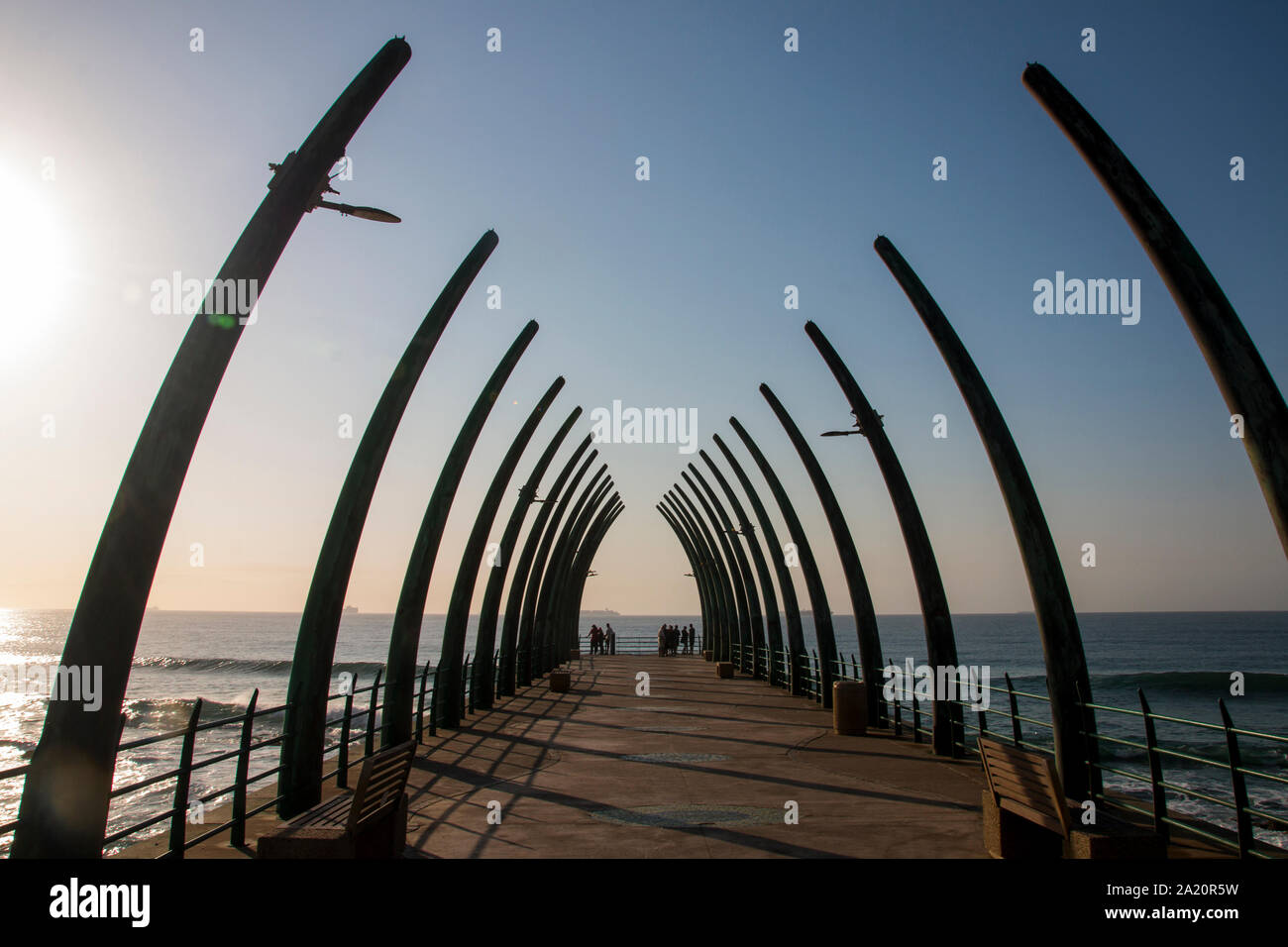 The unique pier at umhlanga structured in the form of whalebones ...