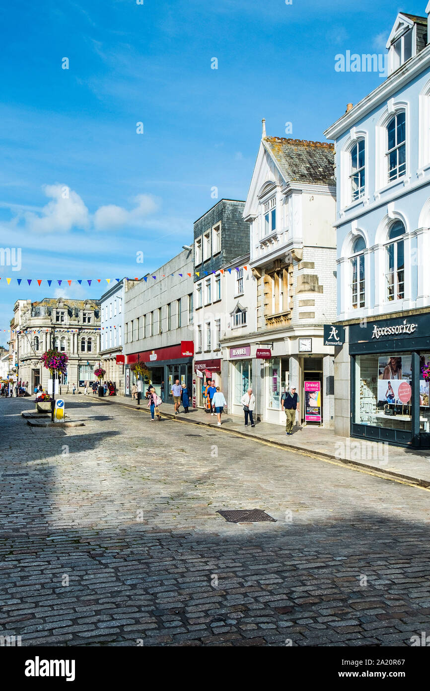 A general street view of Boscawen Street St in Truro City centre in ...