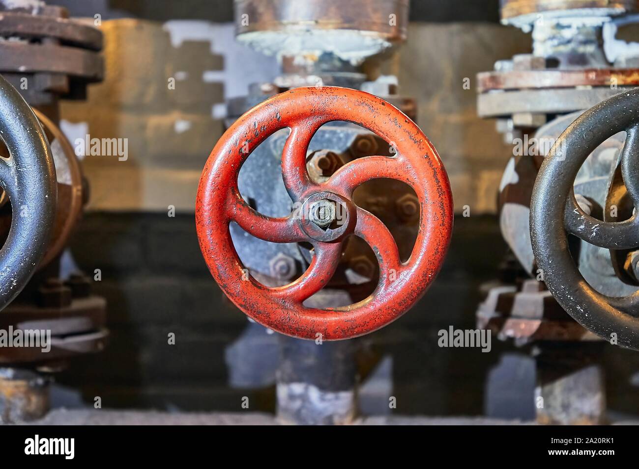 Industrial valve in an old factory Stock Photo - Alamy