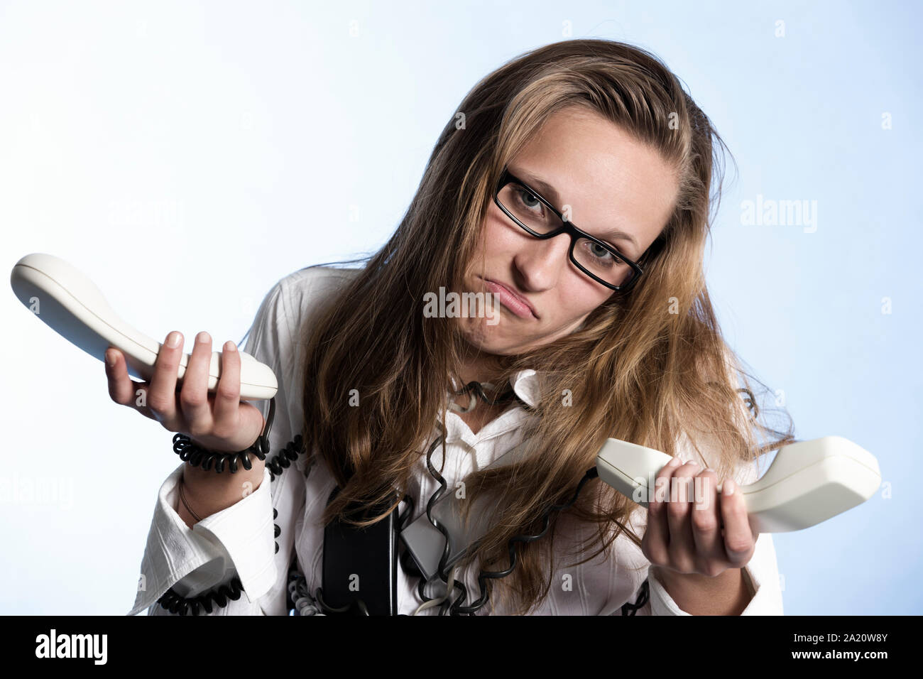 Frustrated call centre operator hi-res stock photography and images - Alamy