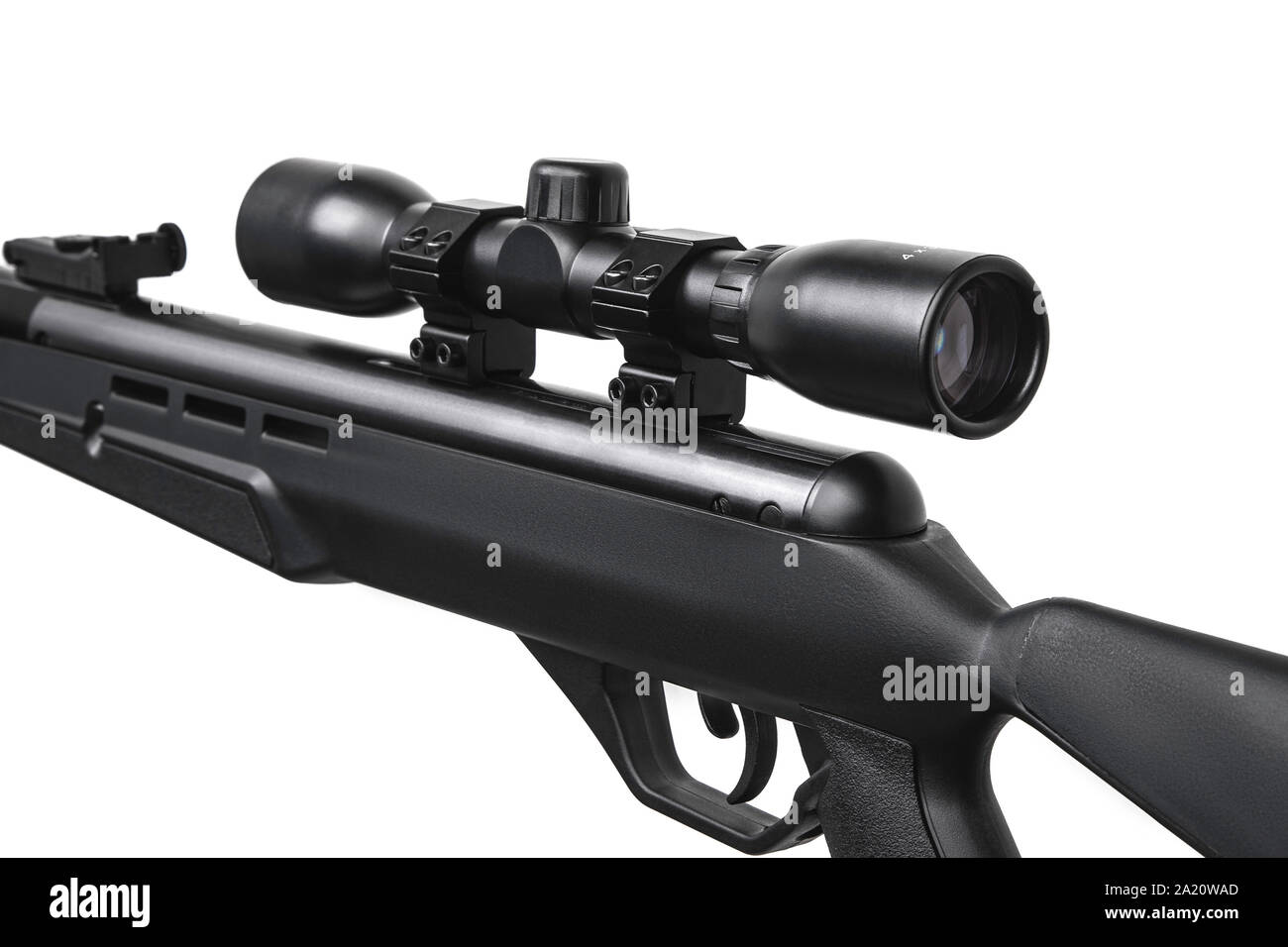 Air rifle with a telescopic sight isolate on a white background ...
