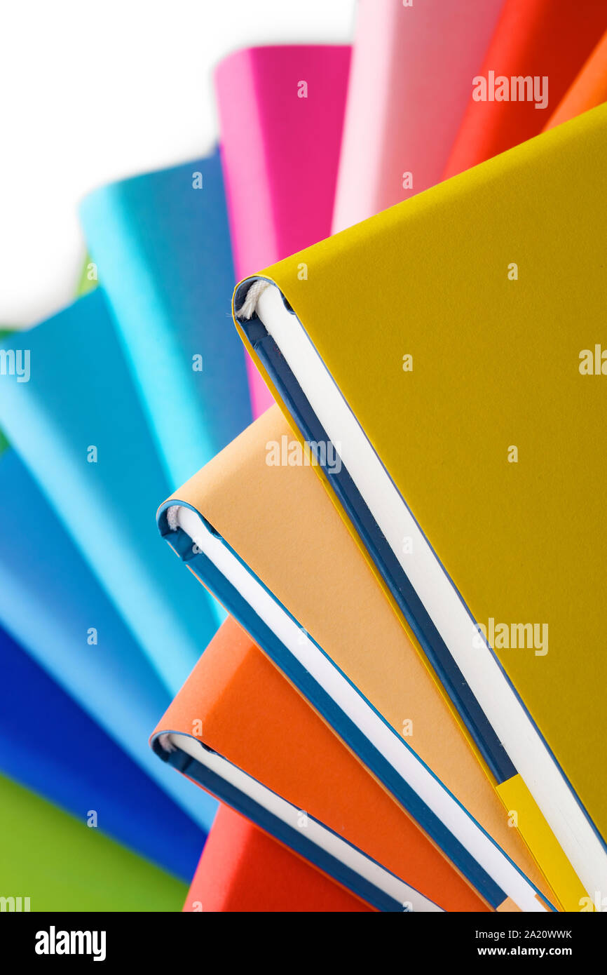 Macro of spiral stack of books Stock Photo - Alamy