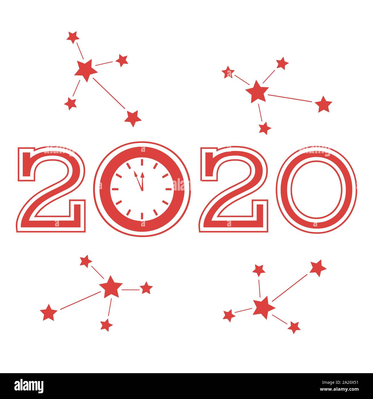 Happy new year. Merry Christmas. Vector illustration with 2020 year ...