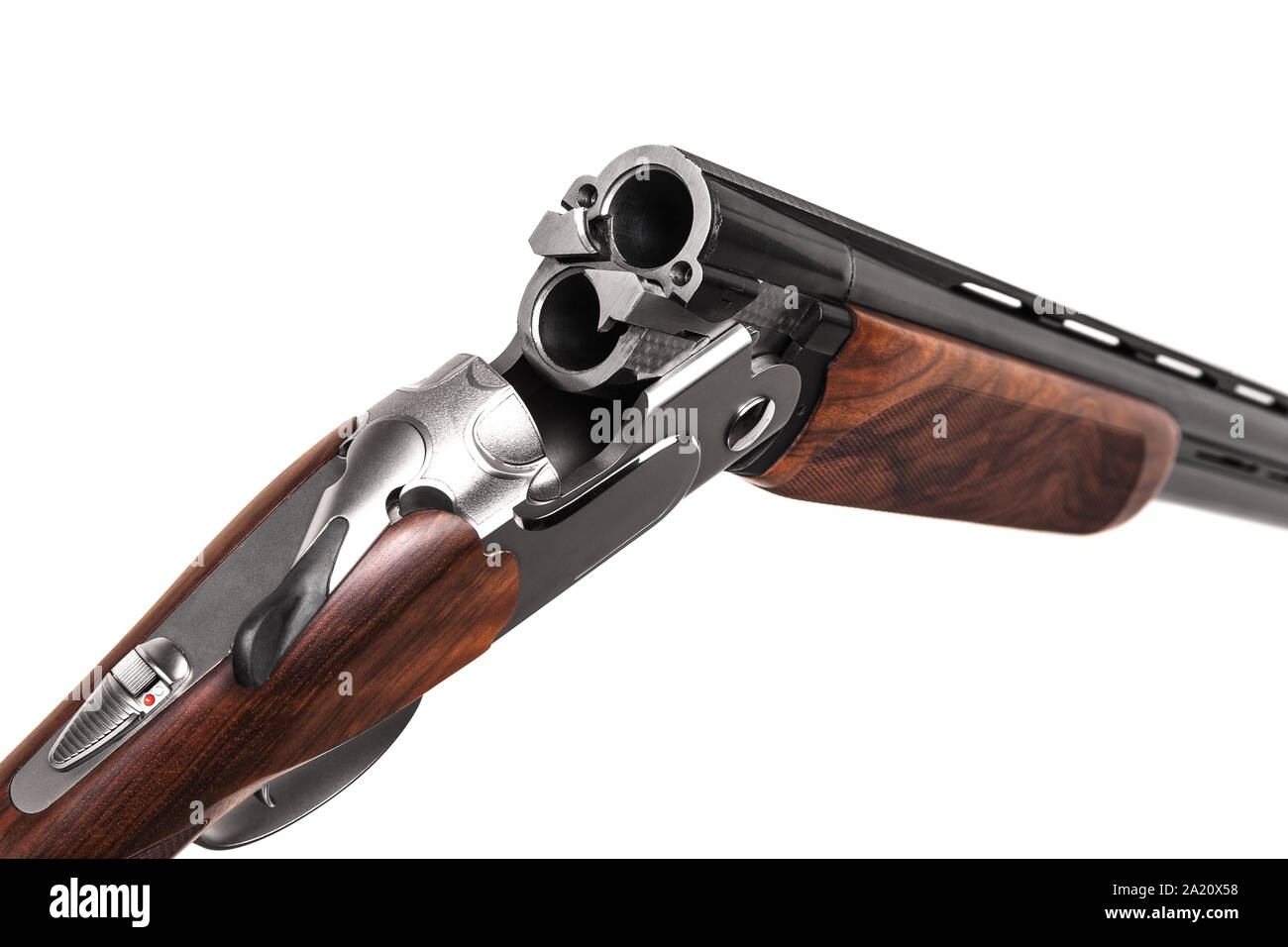 Hunting double-barrelled gun on a white background. Double Shotgun ...