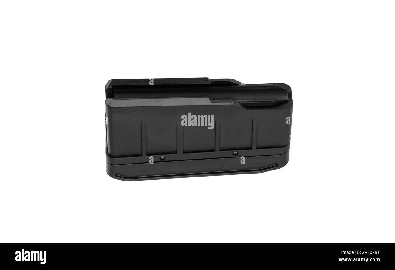 Assault rifle magazine isolated on white background Stock Photo - Alamy