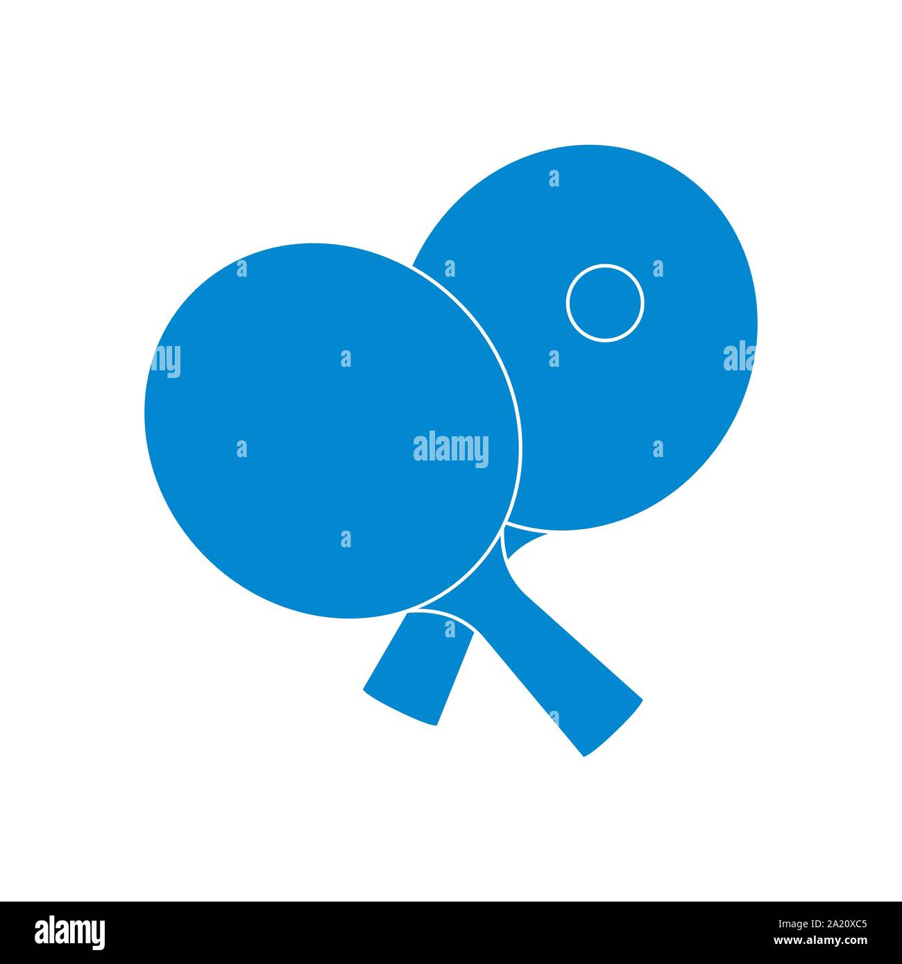 Vector illustration with sports equipment for table tennis. Two crossed ...