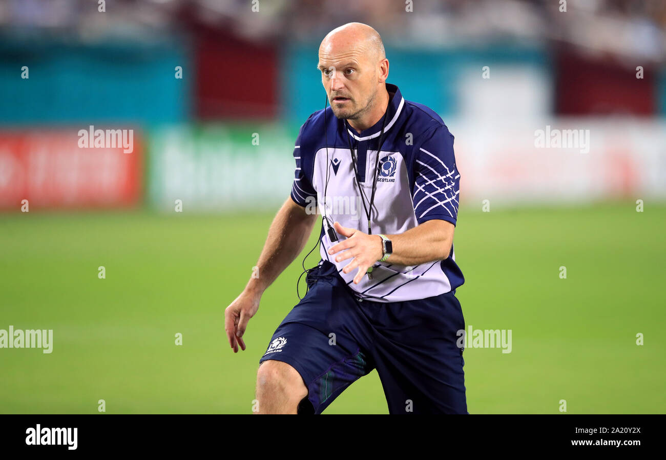 Scotland's coach Gregor Townsend before the 2019 Rugby World Cup match ...