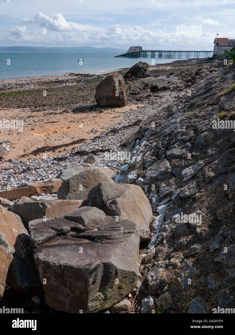 Mumbles Swansea Wales coast scene boats harbour pier holiday sun ...