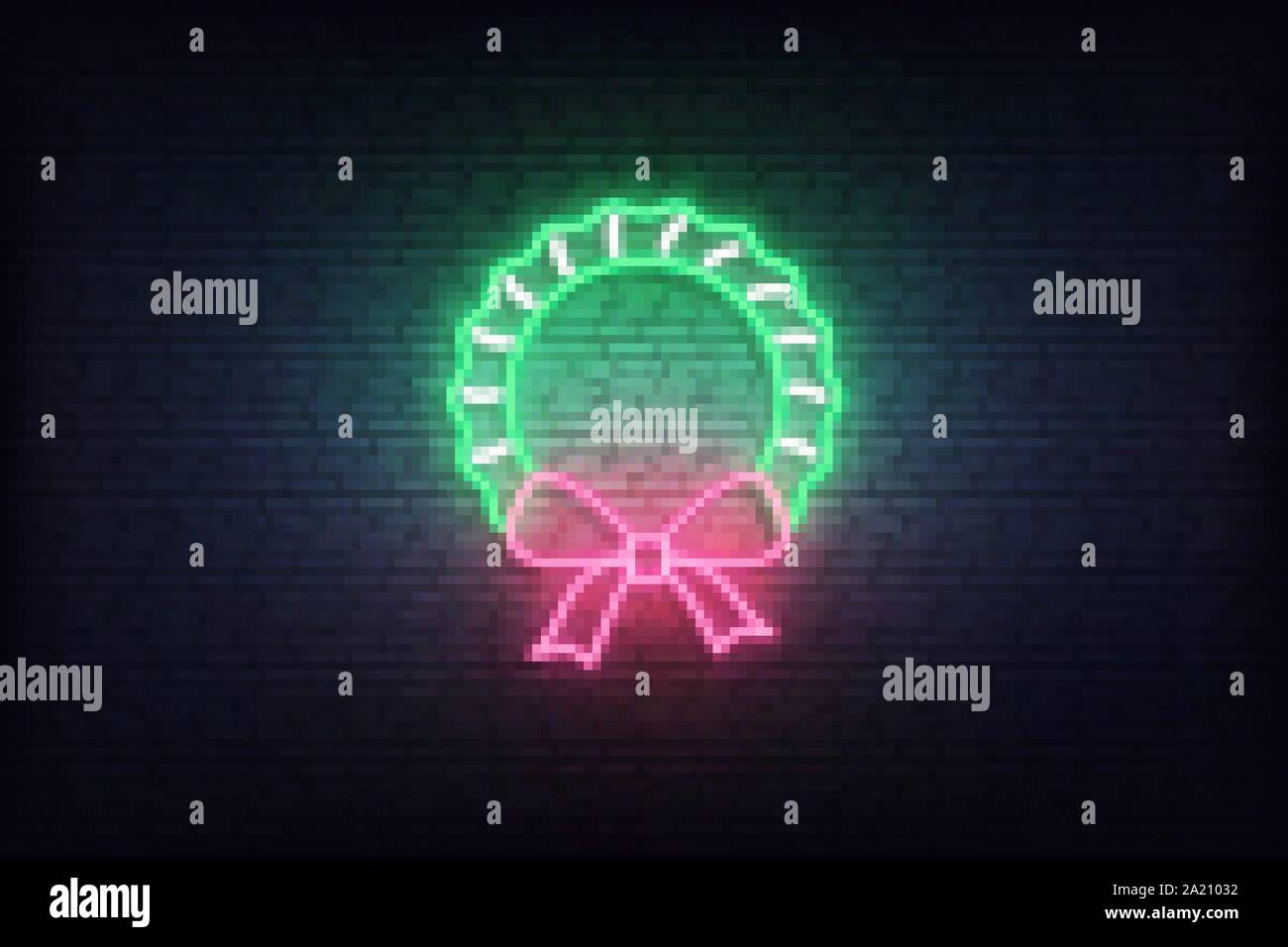 Neon wreath hi-res stock photography and images - Alamy