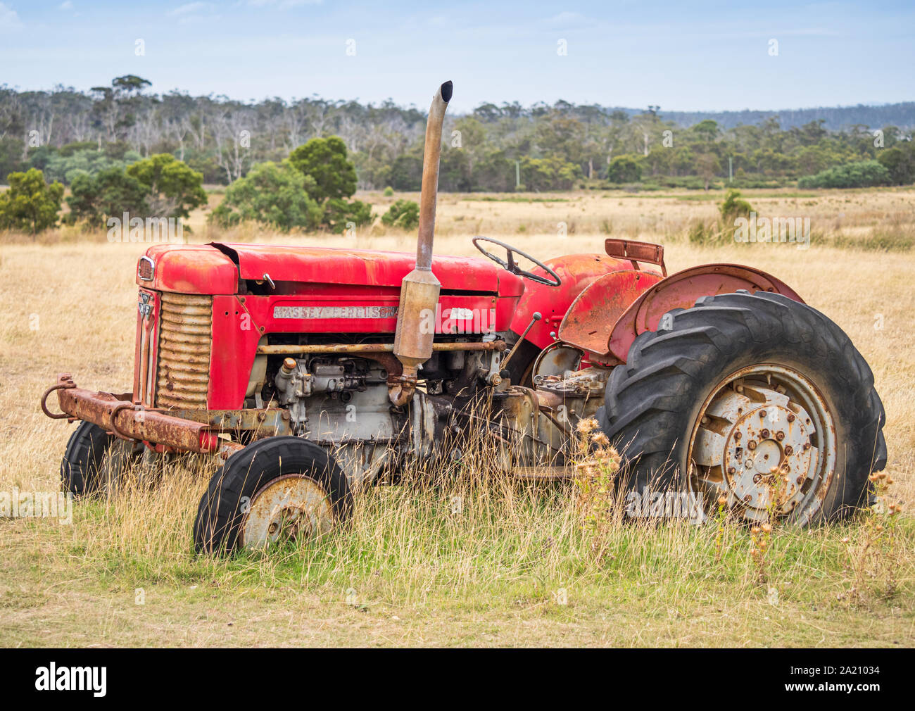 TASMANIA, AUSTRALIA - MARCH 8, 2019: An abandoned Massey Ferguson ...