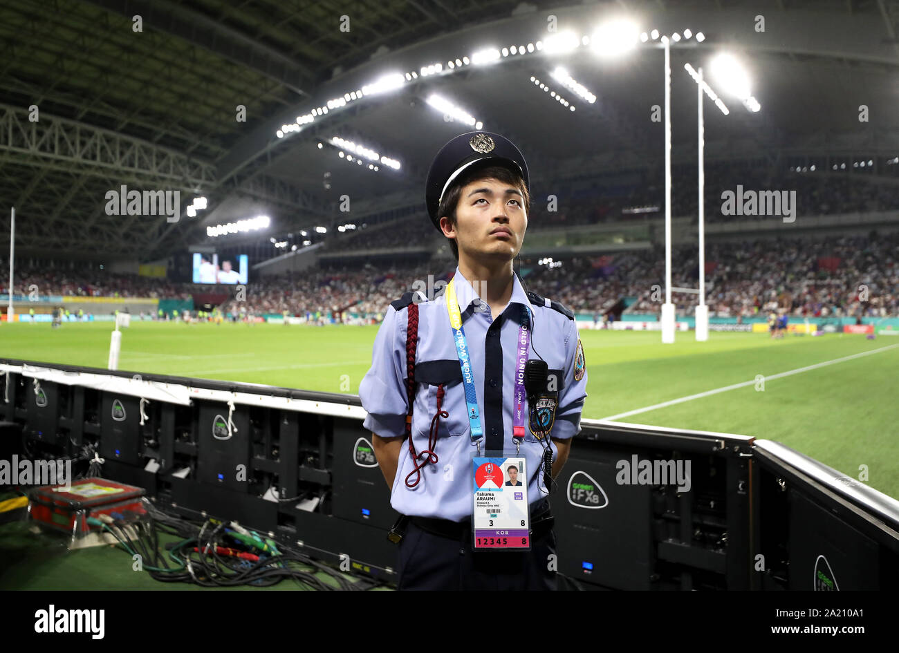 Security inside the stadium before the 2019 Rugby World Cup match at ...