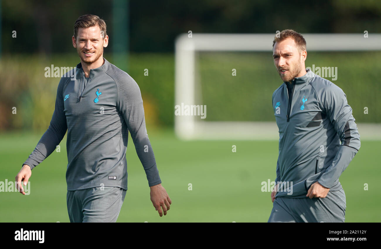 Tottenham Hotspur's Jan Vertonghen (left) and Christian Eriksen (right ...
